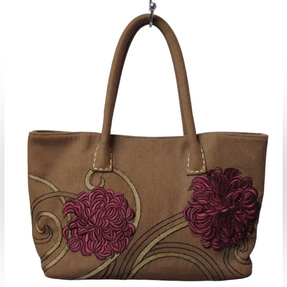 DV by Dolce Vita | Bags | Dv Collection Brown Double Handle Embroidered ...